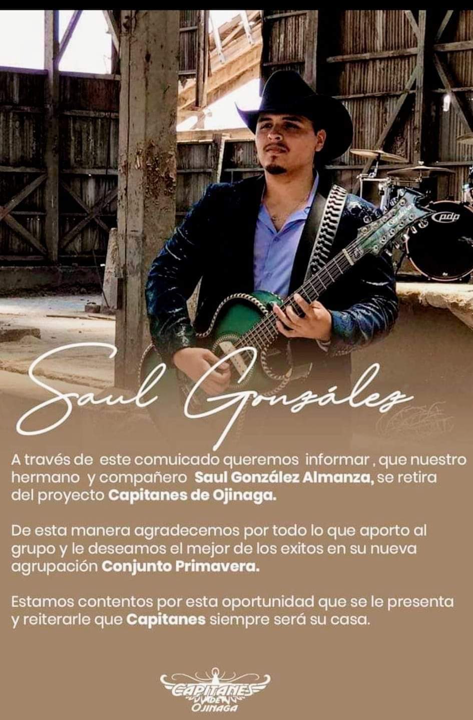 EL CONJUNTO PRIMAVERA TIENE NUEVO INTEGRANTE. | OJINAGA NOTICIAS