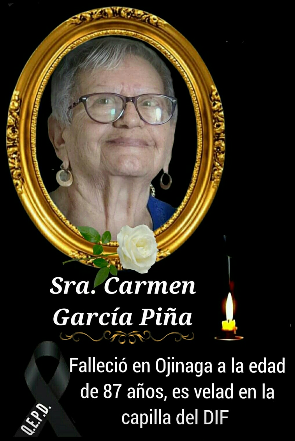 🖤OBITUARIO POR LA SRA. CARMEN GARCÍA PIÑA | OJINAGA NOTICIAS
