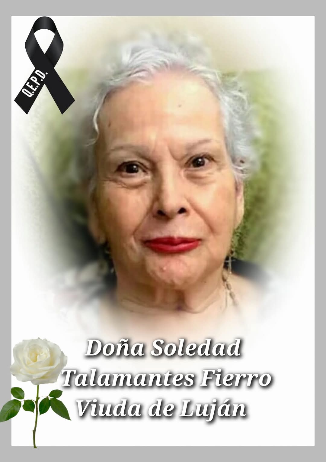 🖤OBITUARIO POR DOÑA SOLEDAD TALAMANTES FIERRO VIUDA DE LUJÁN | OJINAGA ...